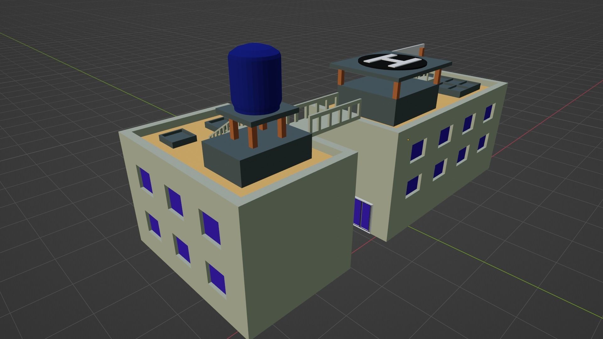 3D model Low Poly City General Hospital VR / AR / low-poly | CGTrader