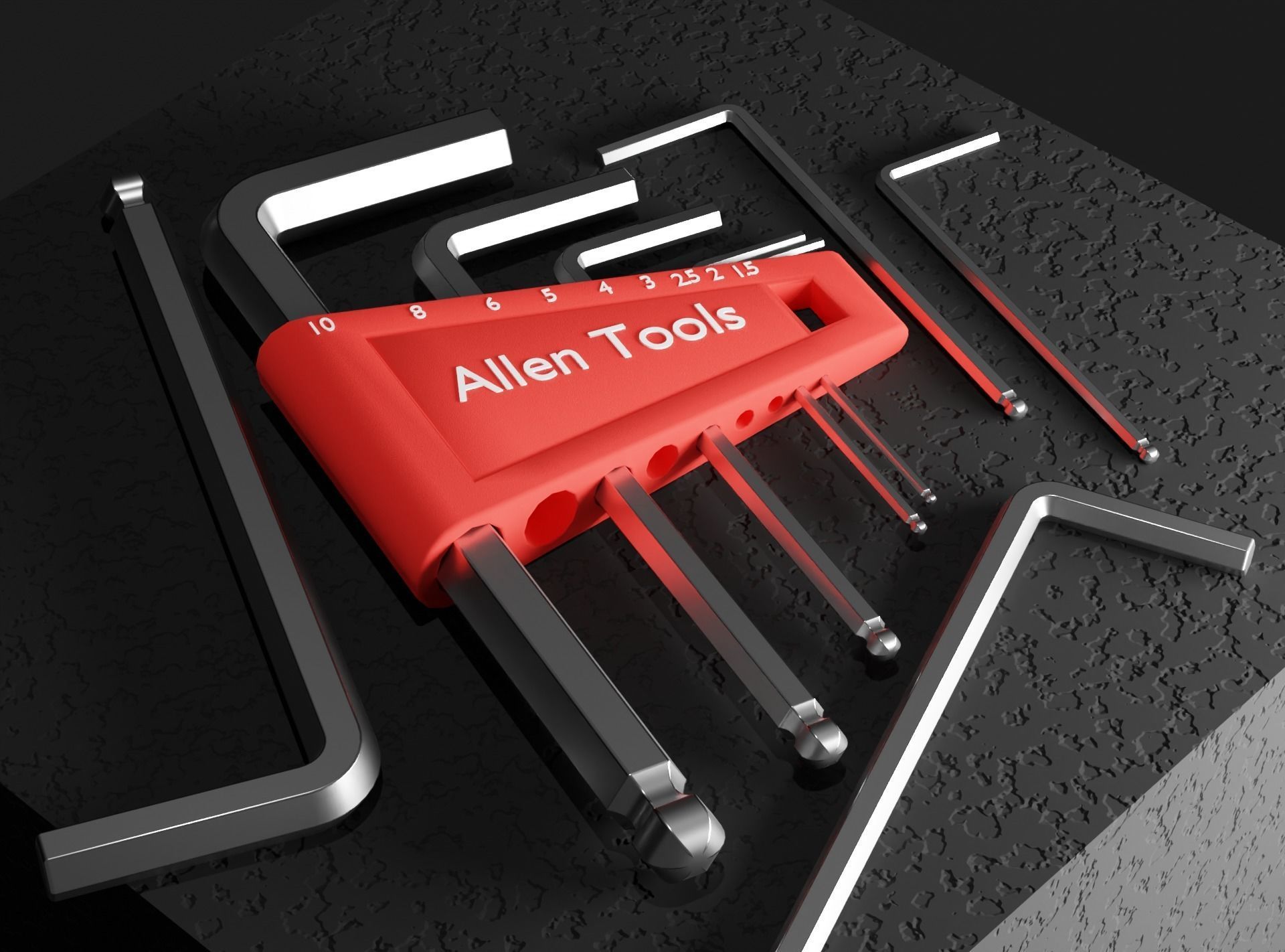 Allen key set - Short rounded 3D model | CGTrader