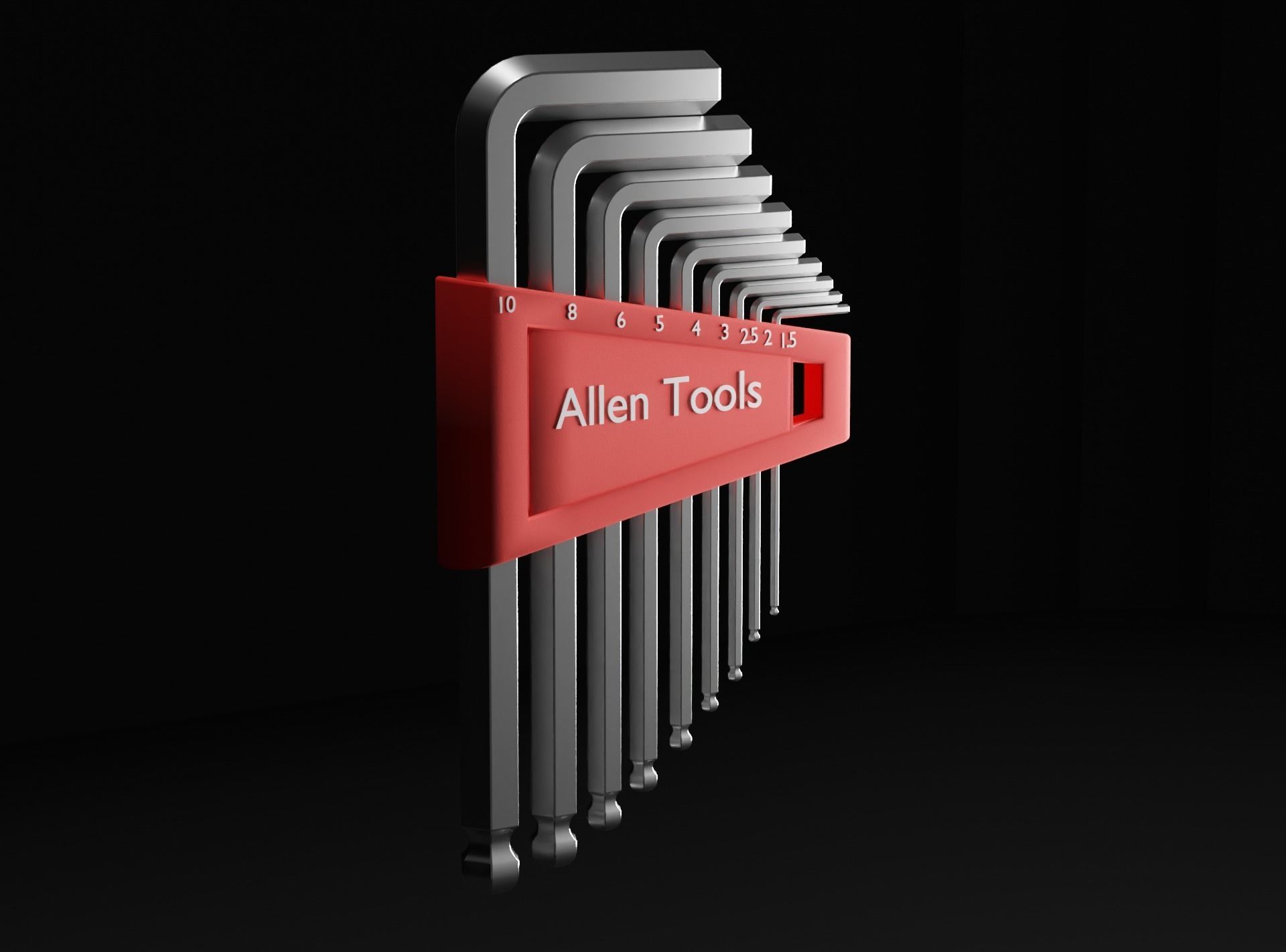 Allen key set - Short rounded 3D model | CGTrader