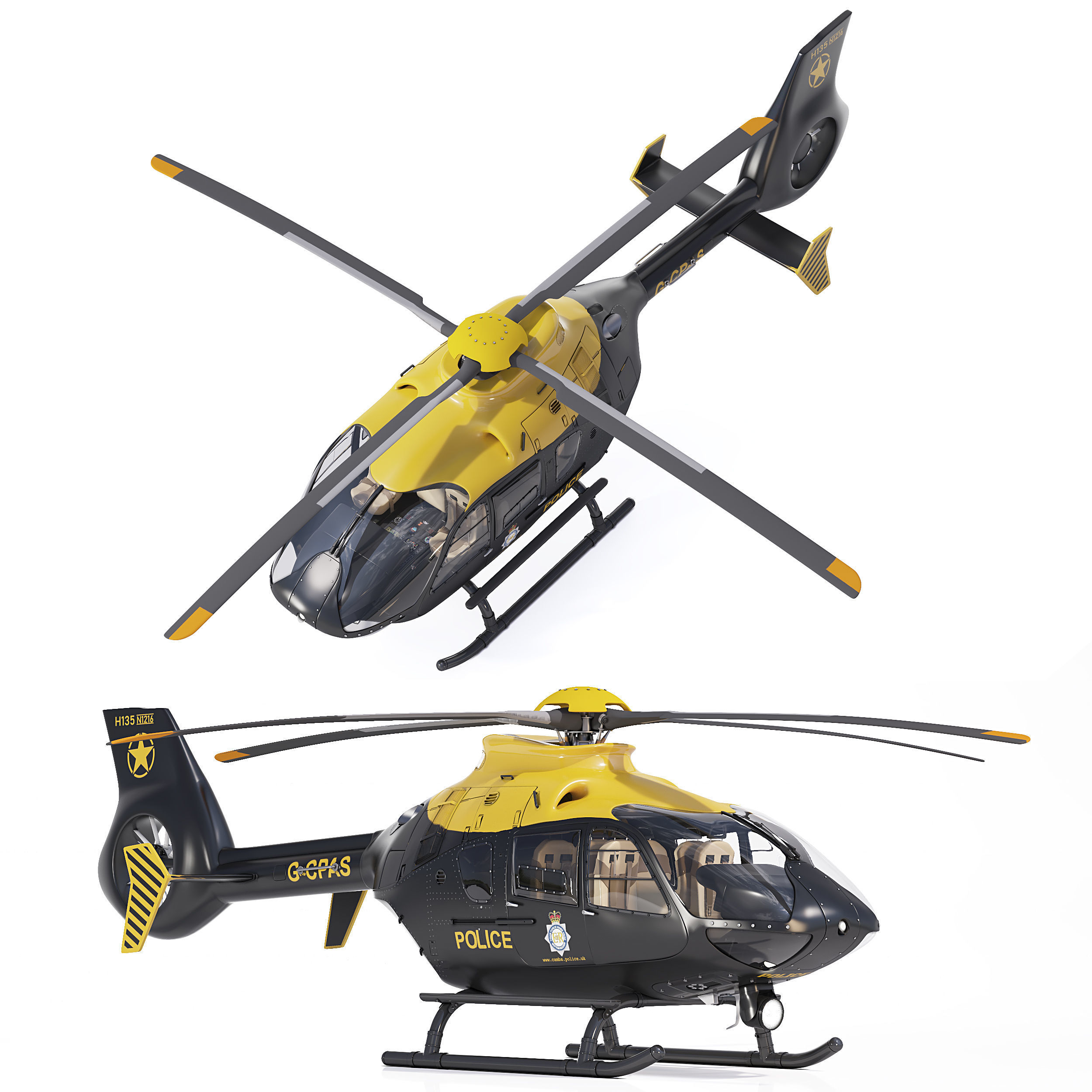 Airbus Helicopter H135 Police 3D model | CGTrader