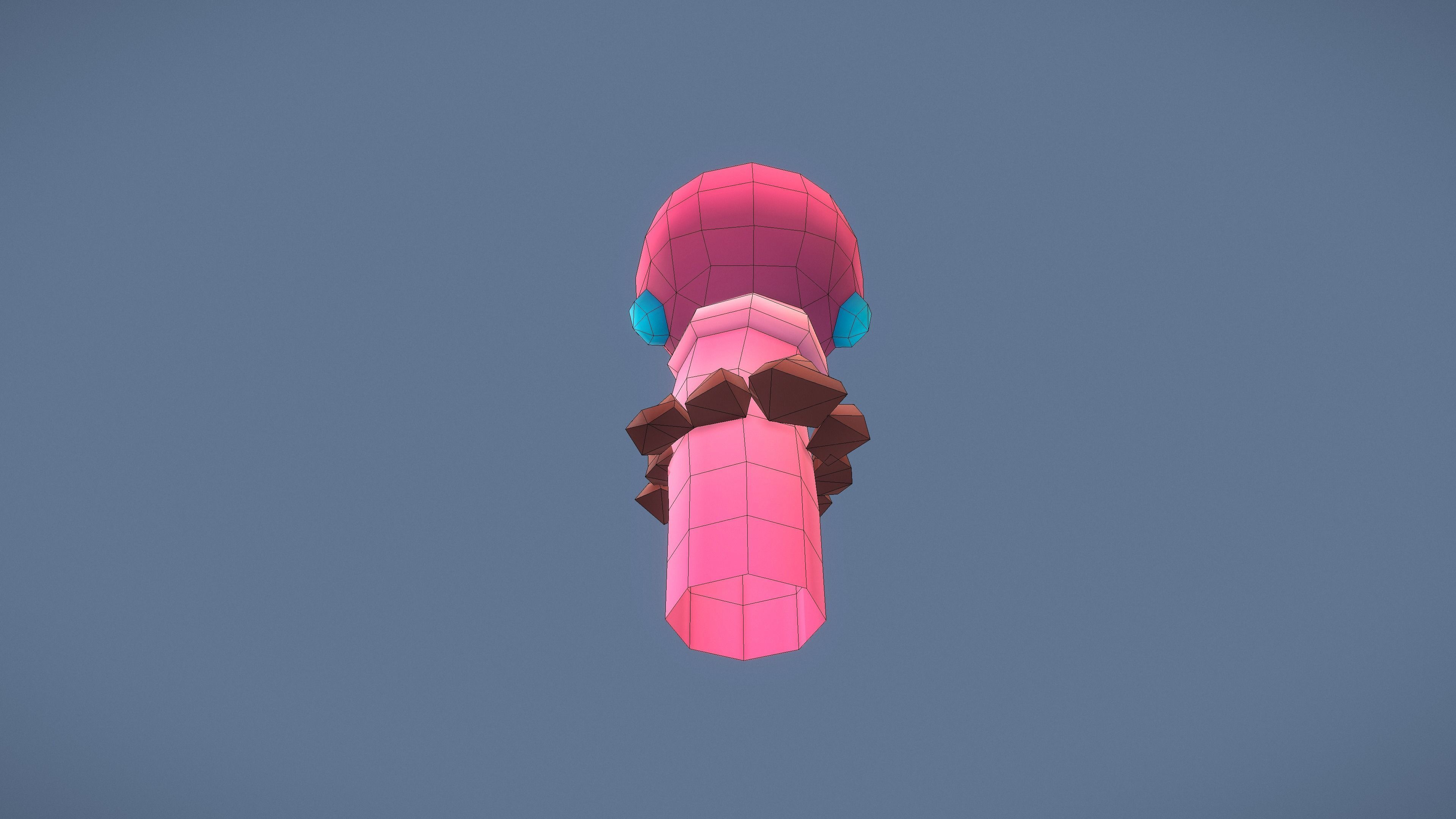 3D model Cartoon Characters - Small Worm Warrior VR / AR / low-poly ...