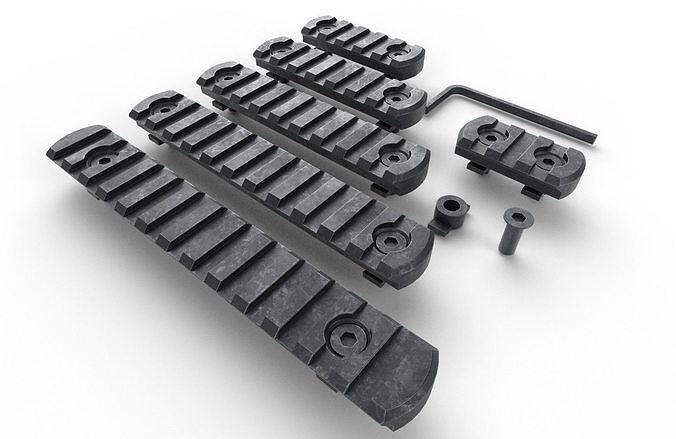3D model Gun Part1 Rail Section Accessories VR / AR / low-poly | CGTrader