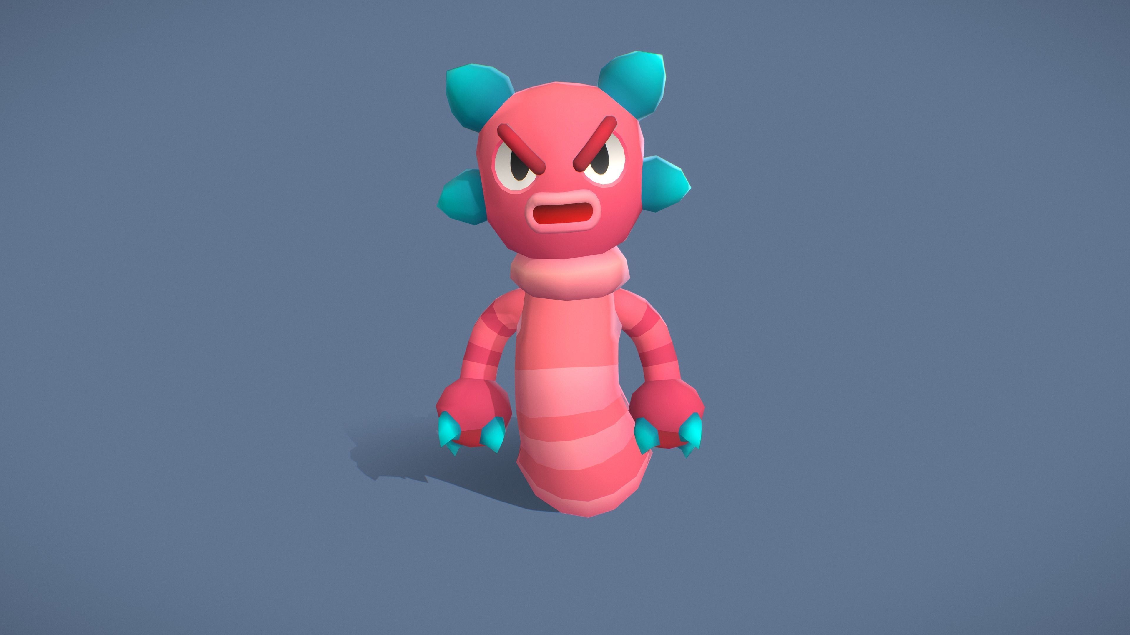 3D model Cartoon Characters - Evolution Worm Warriors VR / AR / low ...