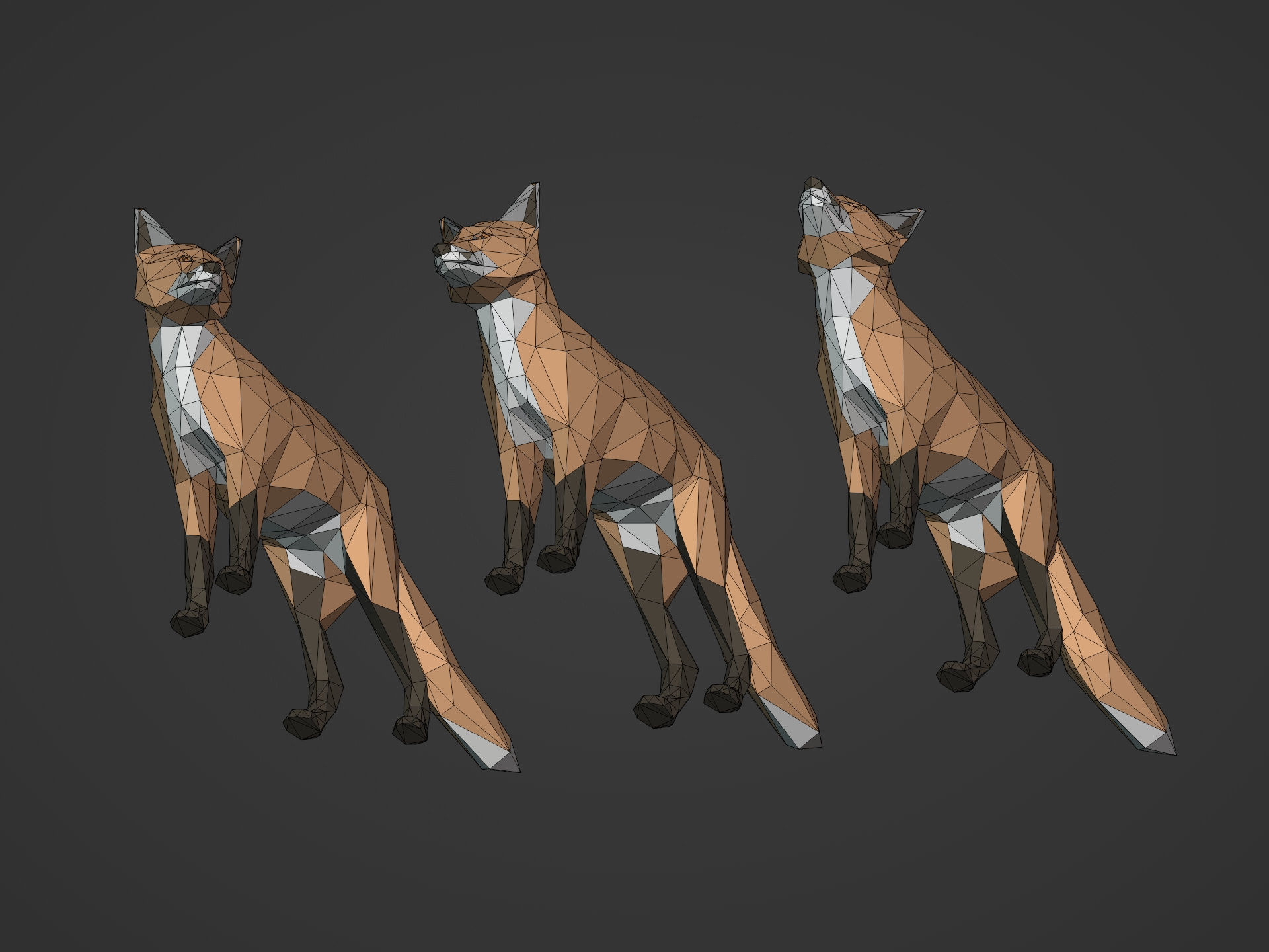 3D model LowPoly Cartoon Red Fox VR / AR / low-poly | CGTrader