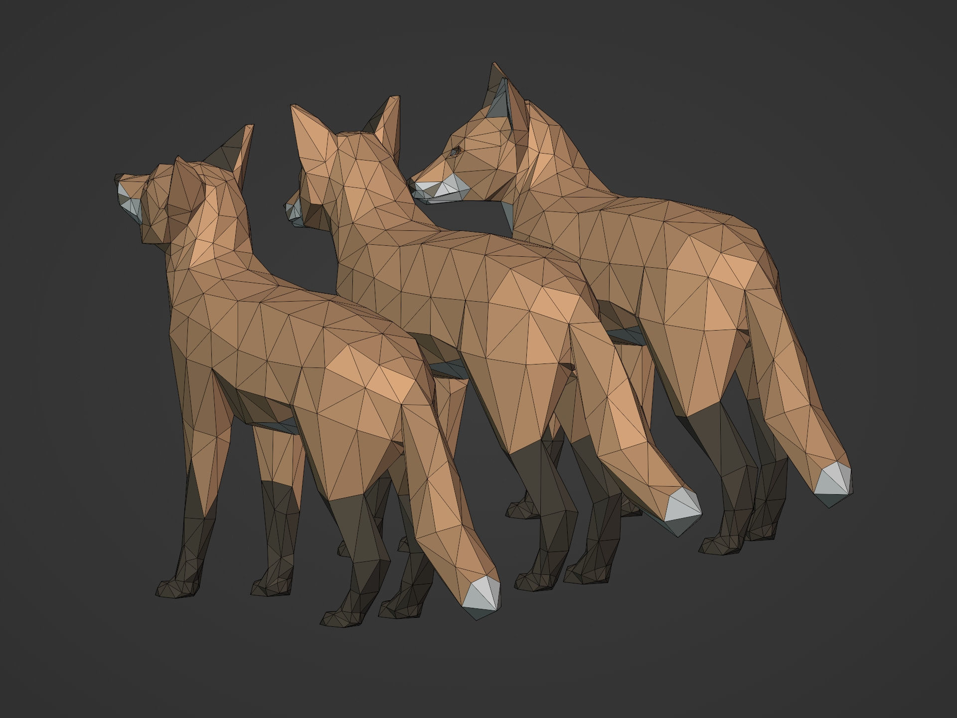 3D model LowPoly Cartoon Red Fox VR / AR / low-poly | CGTrader