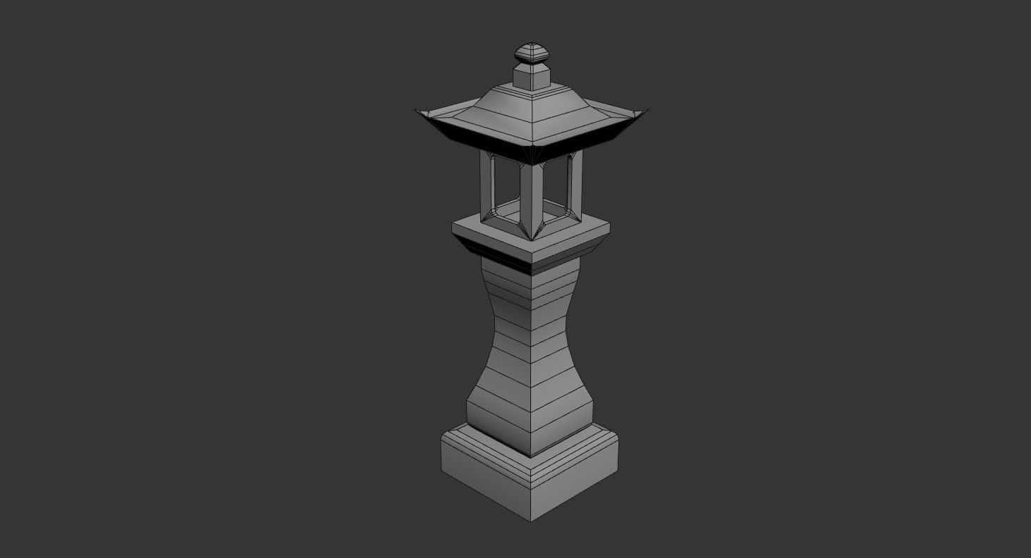 3D model Stone Lantern Low Poly PBR VR / AR / low-poly | CGTrader