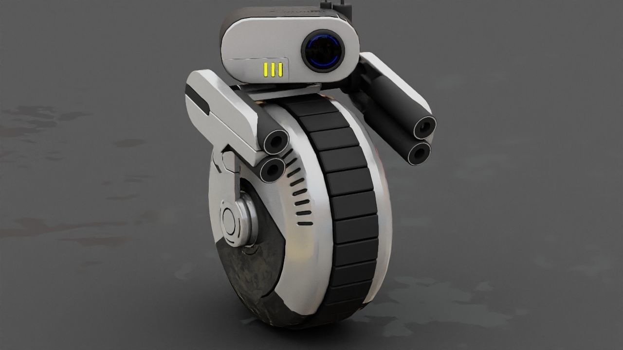 Wheel Droid rigged character 3D model rigged | CGTrader