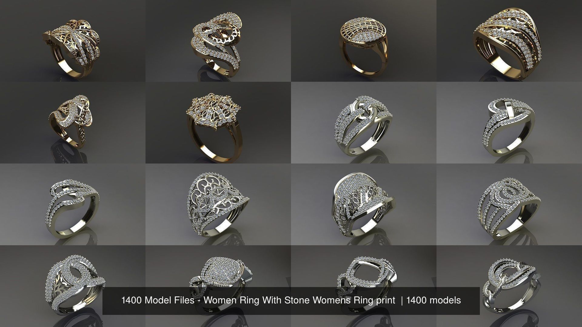 1400 Model Files - Women Ring Womens Rings Plain Models 3DM 3D Model ...