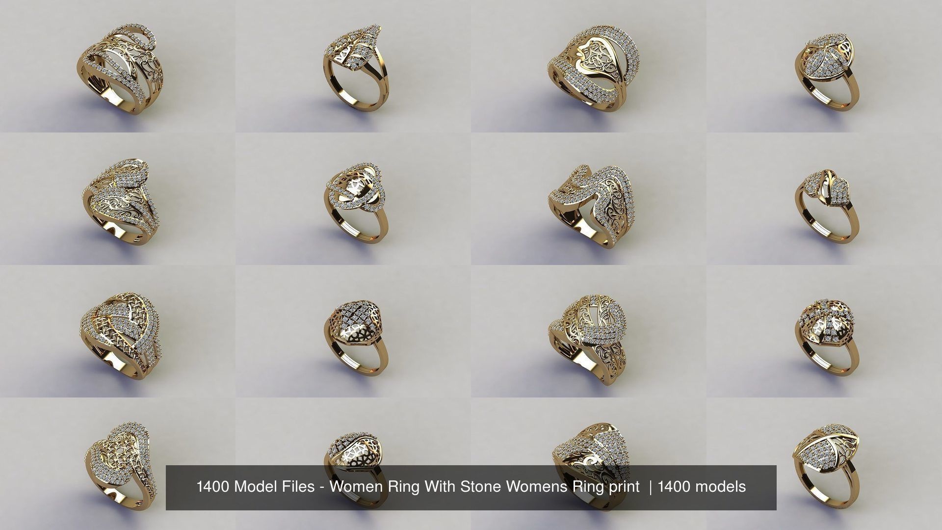 1400 Model Files - Women Ring Womens Rings Plain Models 3DM 3D Model ...