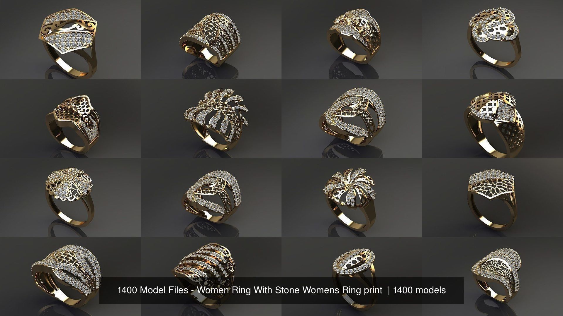 1400 Model Files - Women Ring Womens Rings Plain Models 3DM 3D Model ...