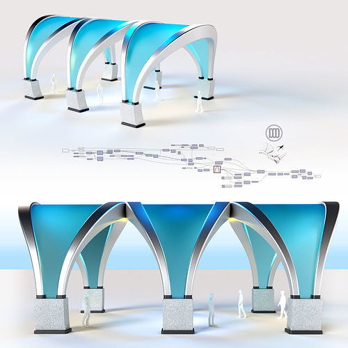 Shade Structure Architectural Stand Alone Structure 3D model | CGTrader