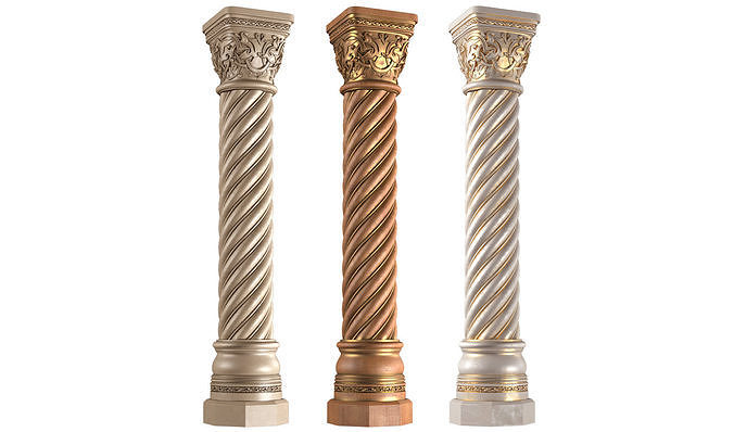 Spiral east column Spiral Arabic East Morocco Column 3D model | CGTrader