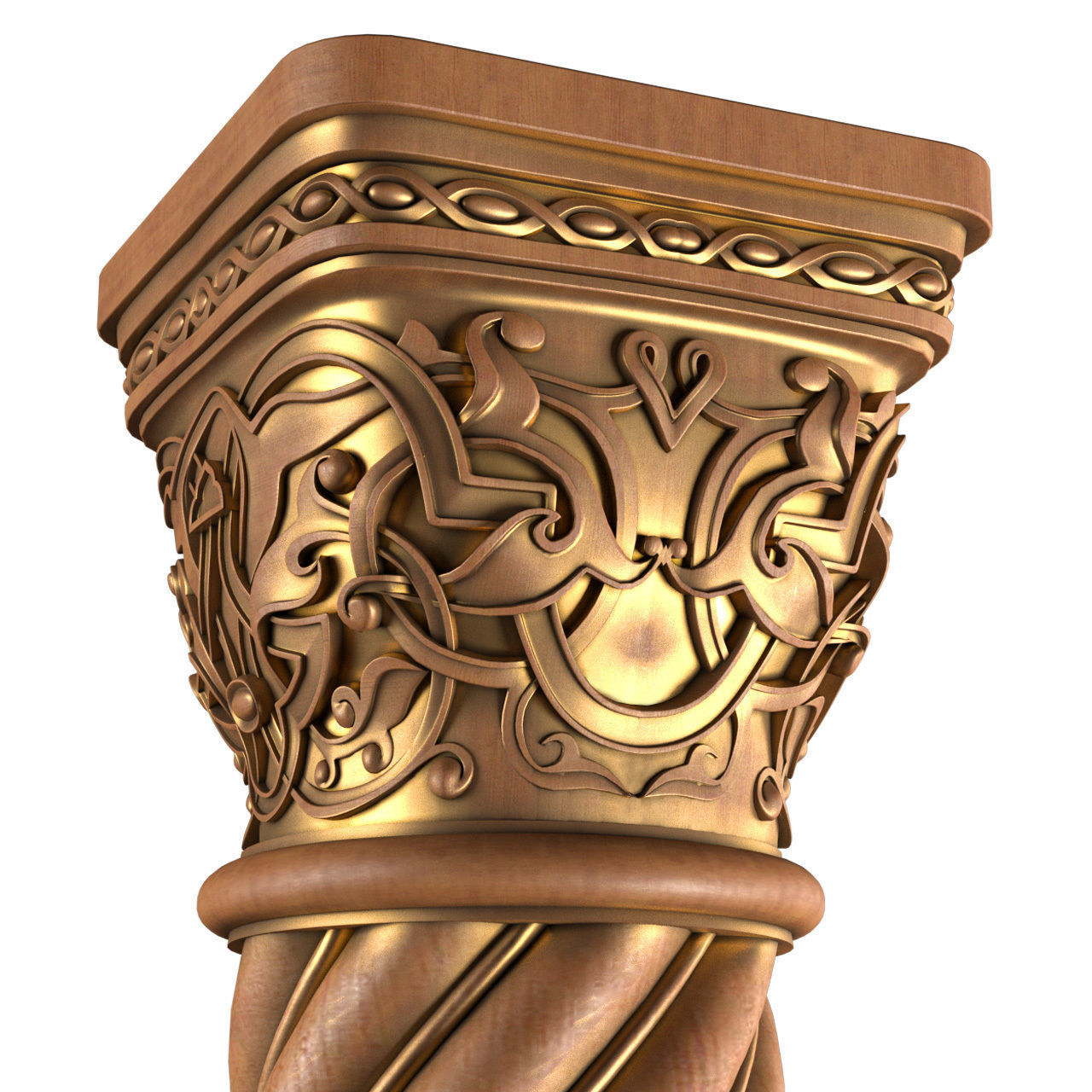 Spiral east column Spiral Arabic East Morocco Column 3D model | CGTrader