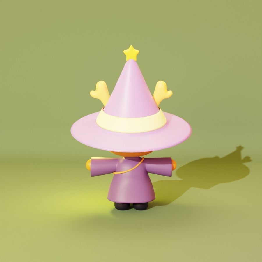Cute Fantasy Deer Wizard Character 3D model | CGTrader