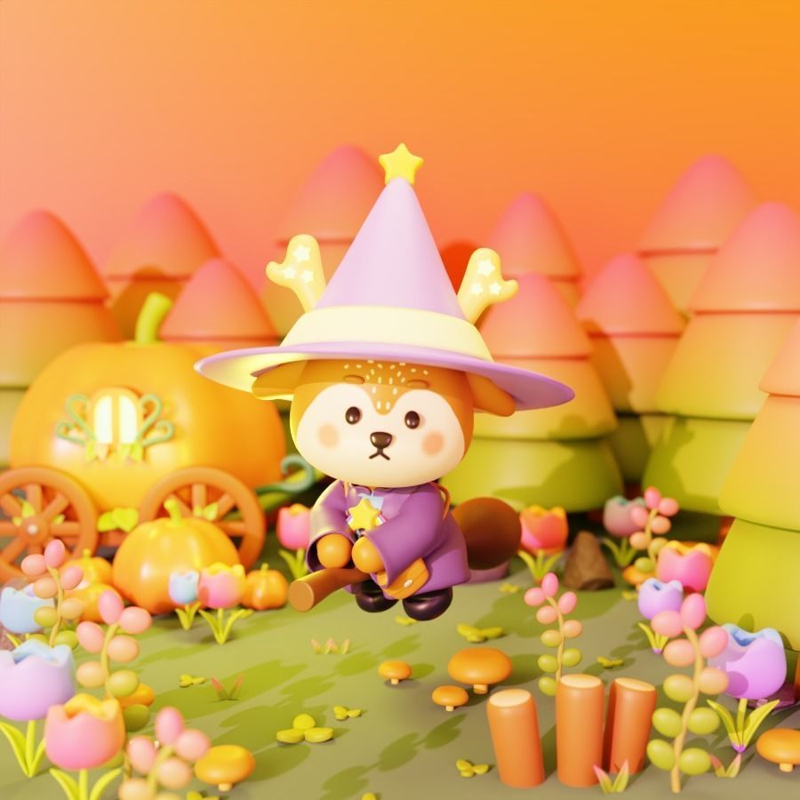 Cute Fantasy Deer Wizard Character 3D model | CGTrader