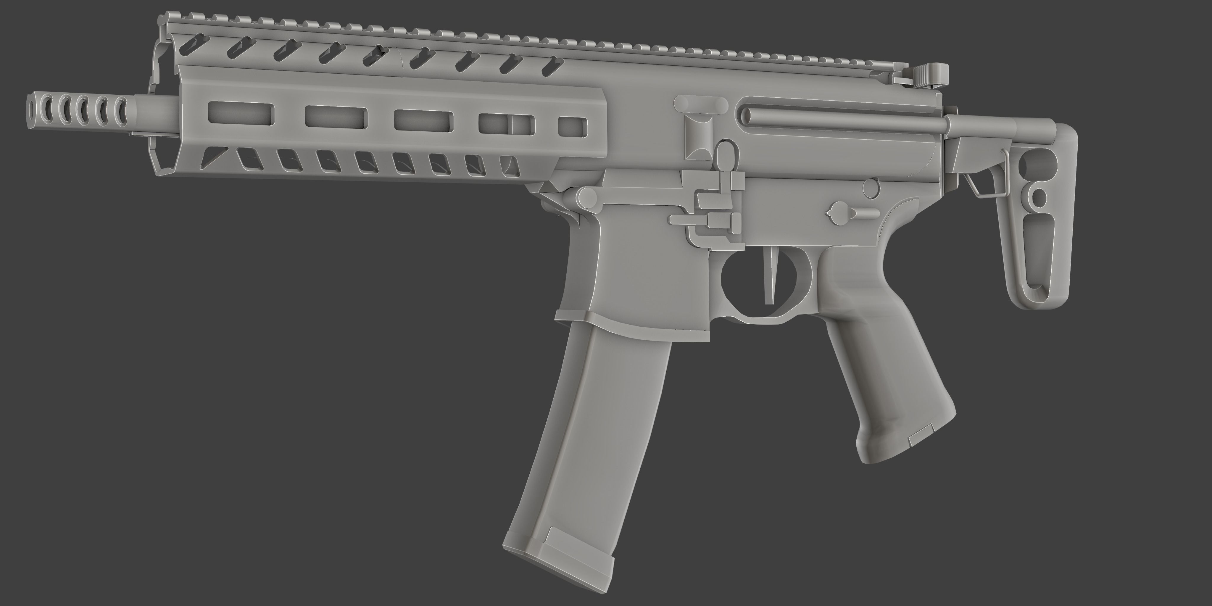 3D model MPX SMG Weapon Game ready Substance File Included VR / AR ...