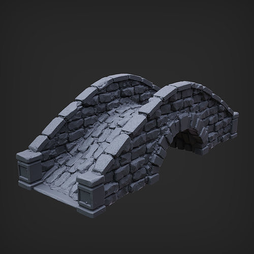 Stone Bridge Miniature 3D model 3D printable | CGTrader