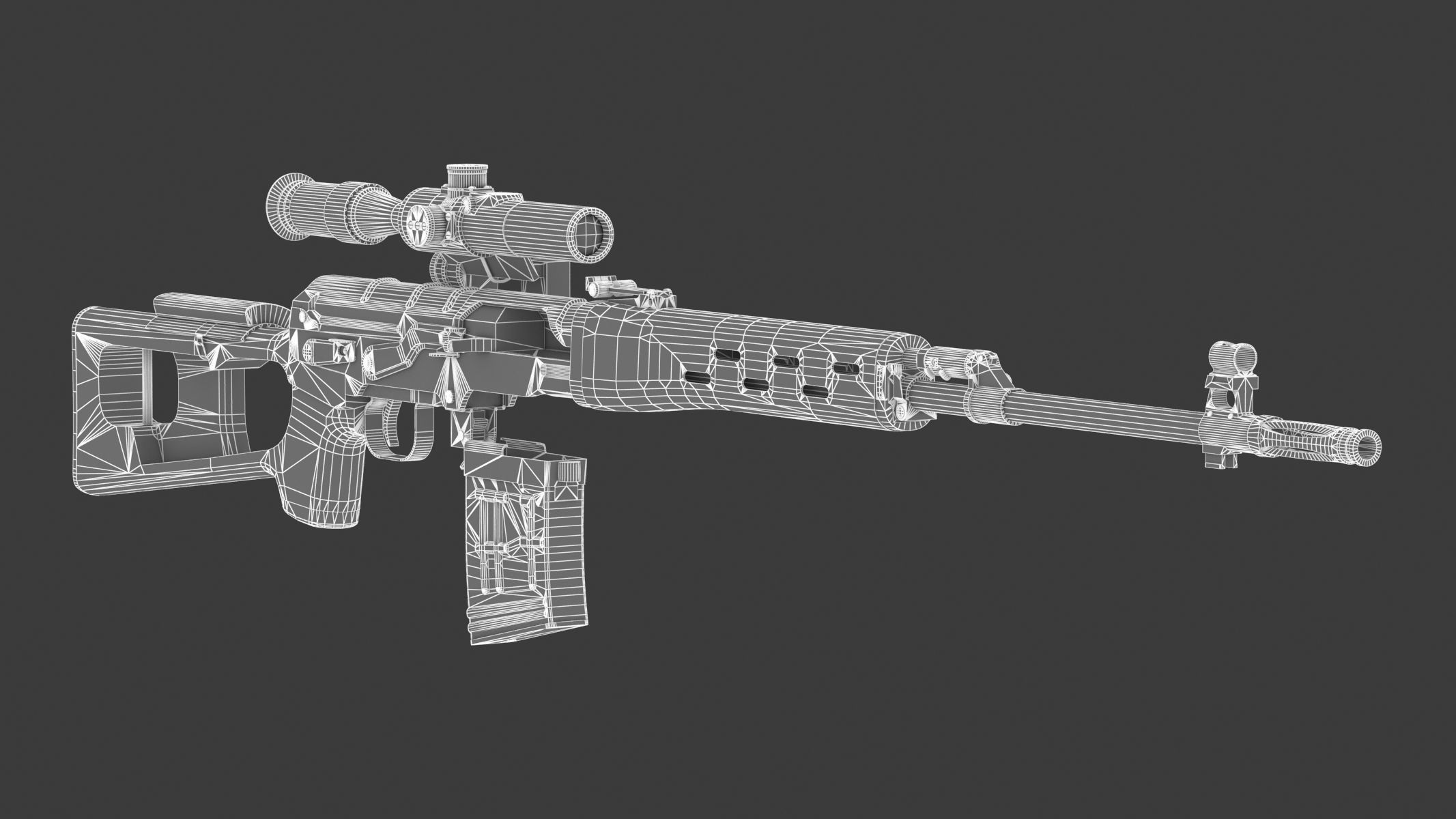 3D model Dragunov Sniper Rifle Low Poly Realistic VR / AR / low-poly | CGTrader