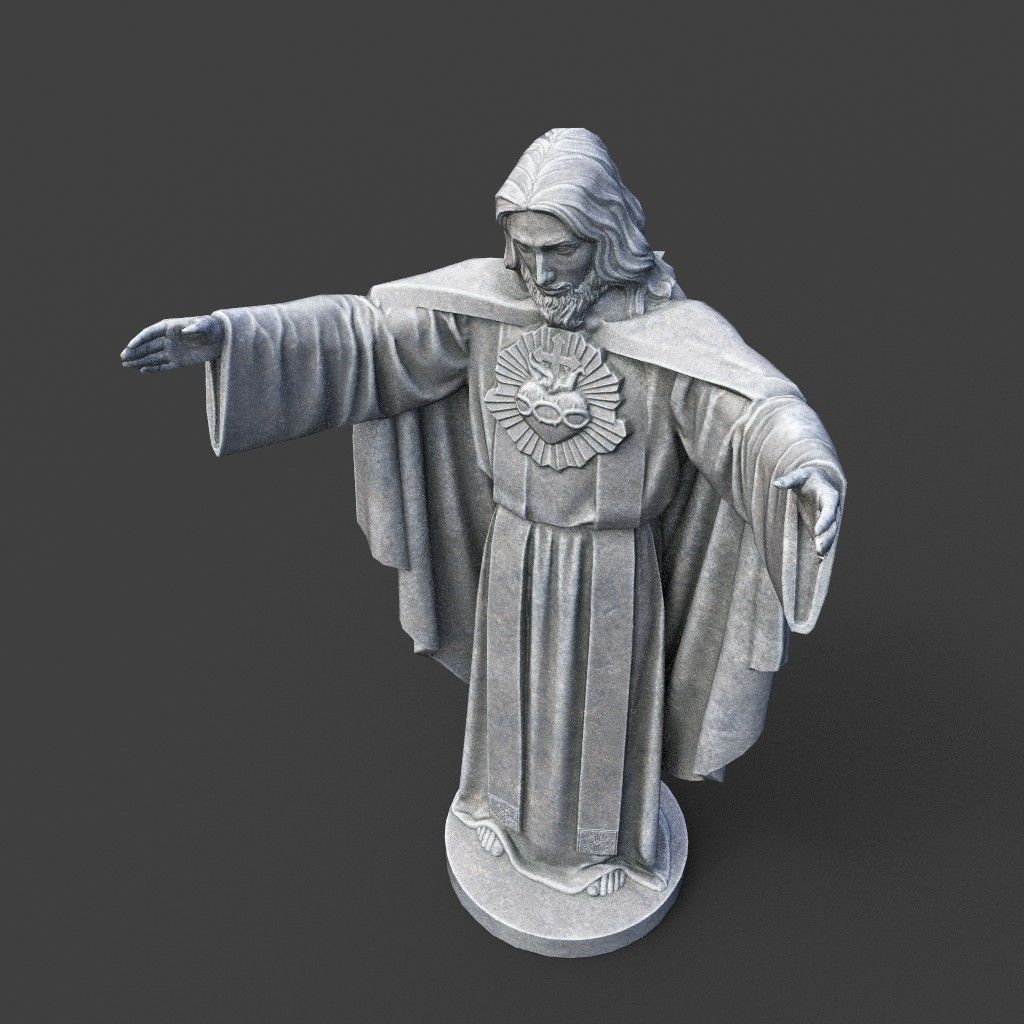 3D model Low poly Jesus Sacred Heart Statue 220525 VR / AR / low-poly ...