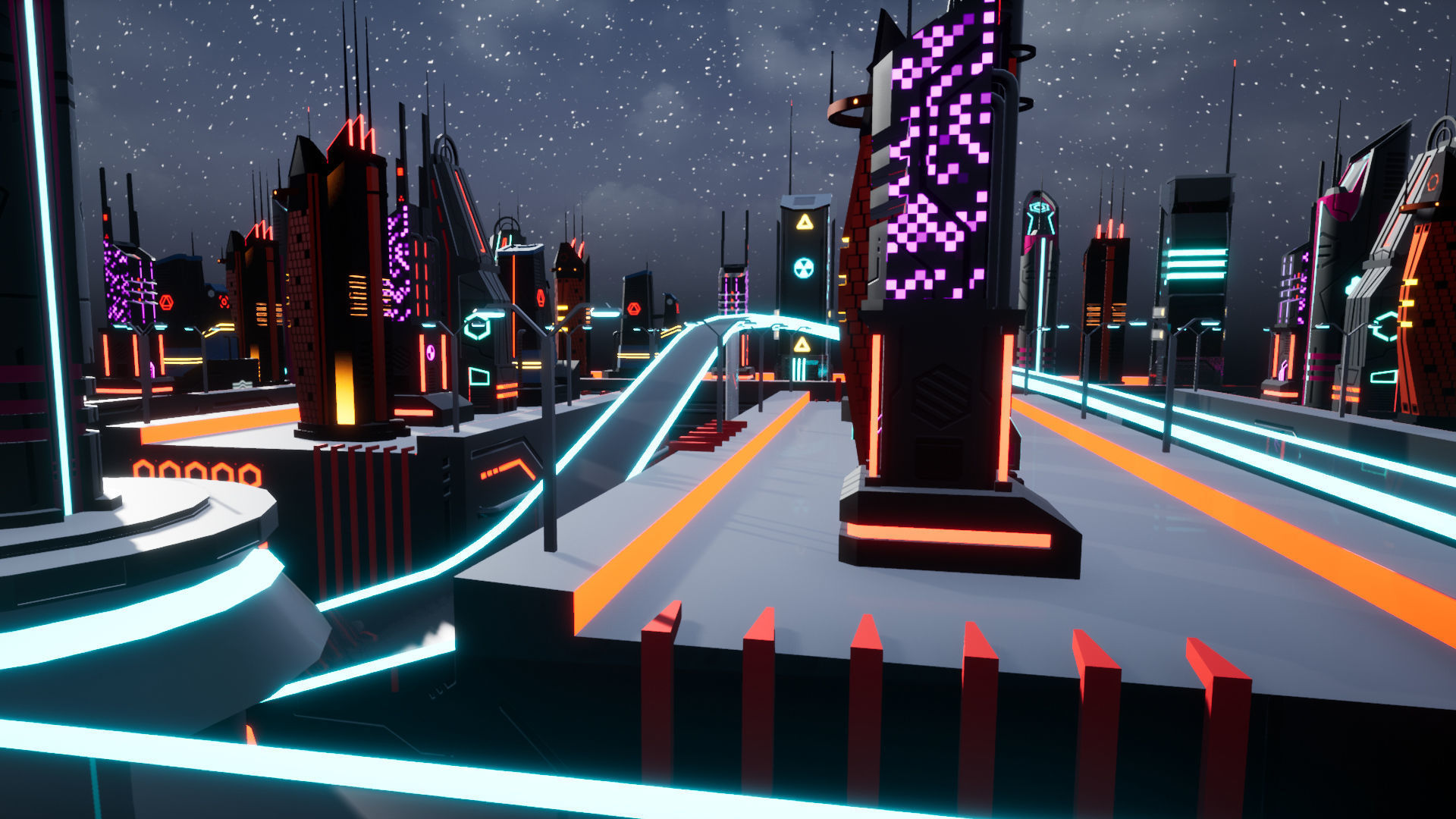 3D model Cyberpunk Race Town VR / AR / low-poly | CGTrader