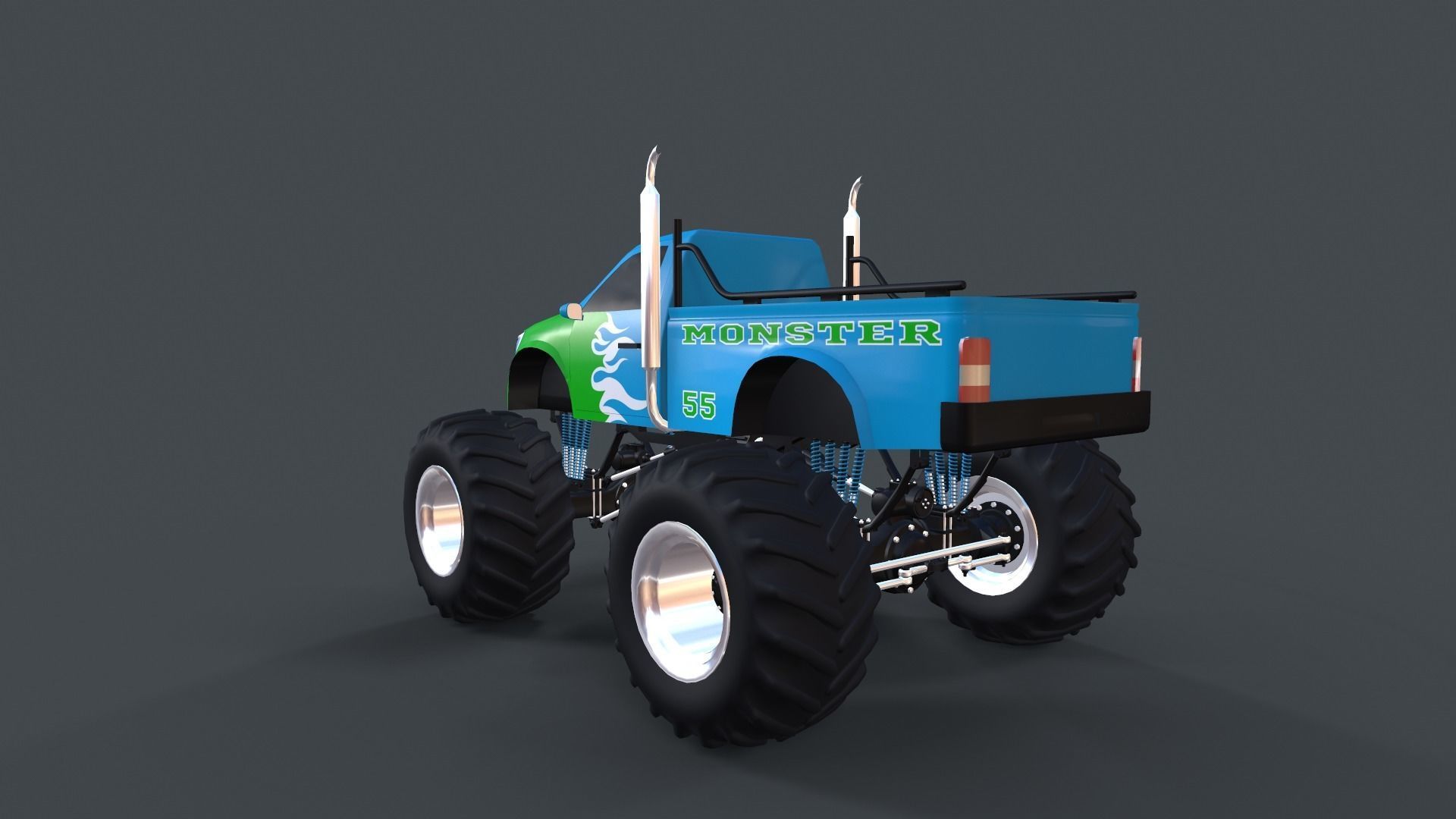 3D model 3D Detailed Monster Truck - 1 VR / AR / low-poly | CGTrader