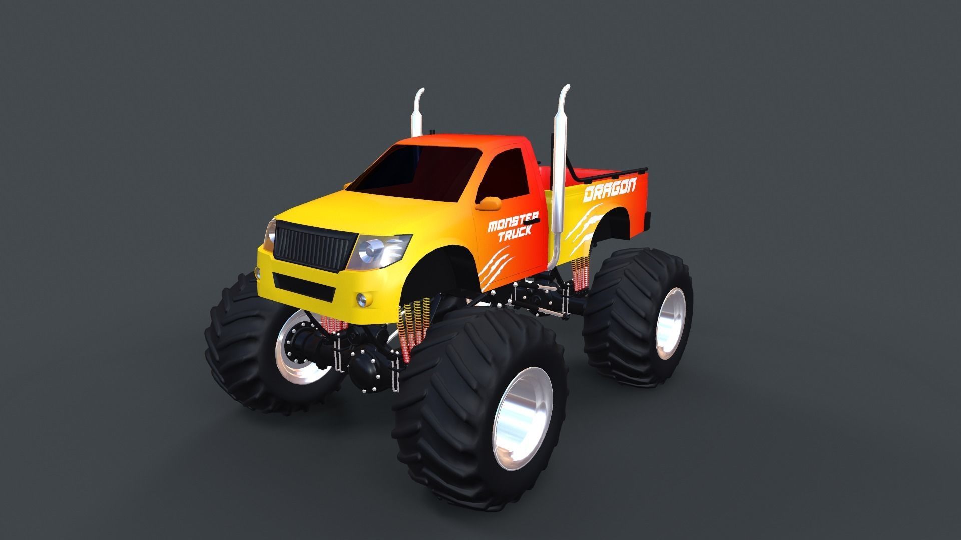 3D model 3D Detailed Monster Truck - 1 VR / AR / low-poly | CGTrader
