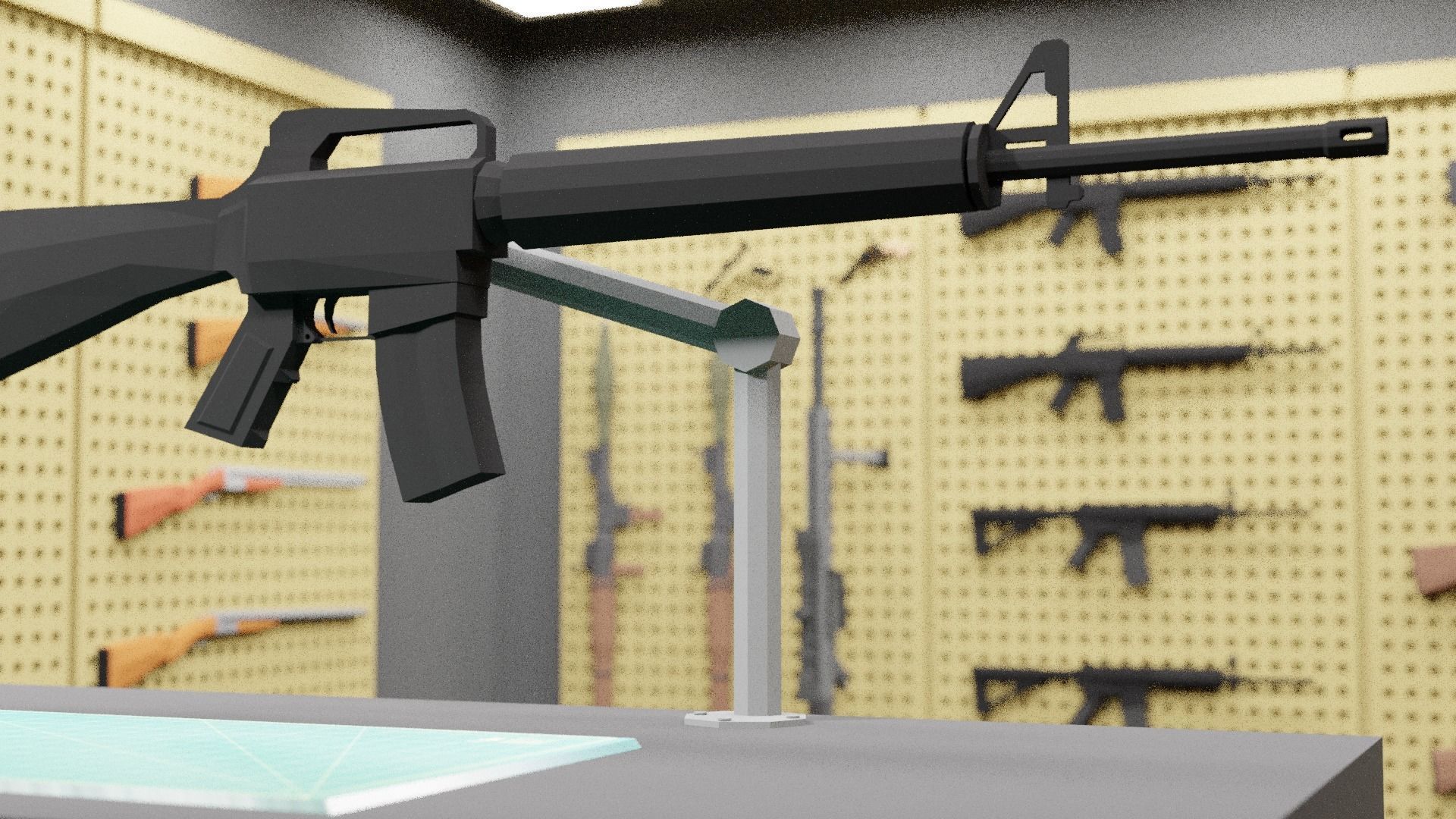 3D model Low poly M16 rifle VR / AR / low-poly | CGTrader
