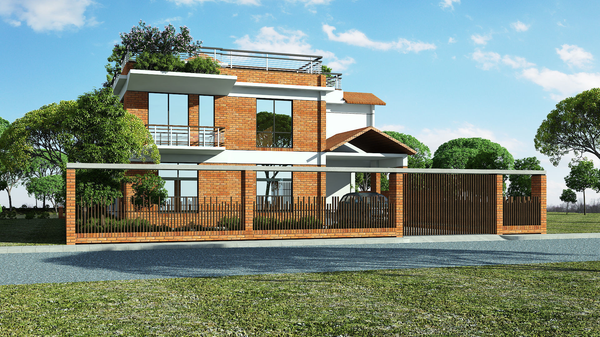 Modern Duplex Exterior Design 3D model | CGTrader