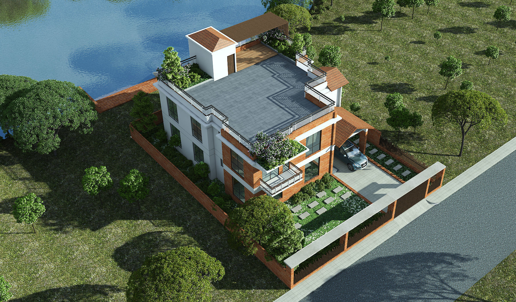 Modern Duplex Exterior Design 3D model | CGTrader