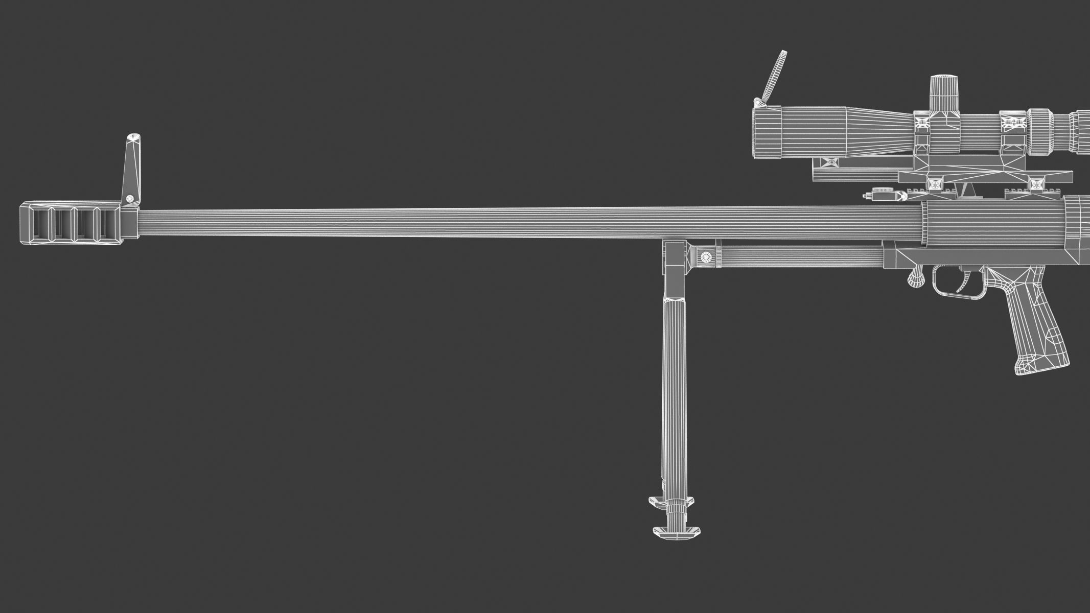 3D model KSVK Sniper Low Poly Realistic VR / AR / low-poly | CGTrader