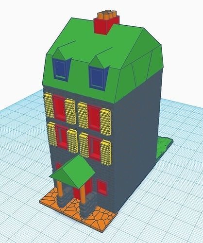 House made from polygons 3D model 3D printable | CGTrader