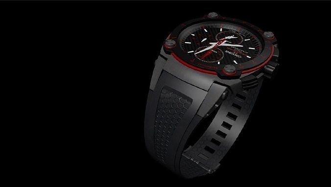 watch black and red free VR / AR / low-poly 3D model | CGTrader