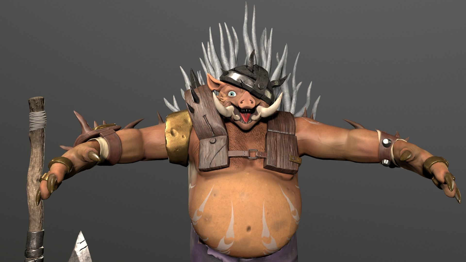 3D model Boar warrior VR / AR / low-poly | CGTrader