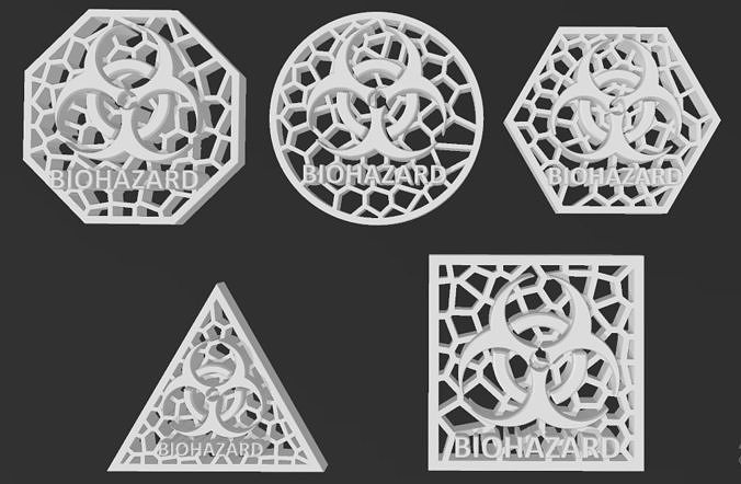 Biohazard Warning Signs 3D model 3D printable | CGTrader