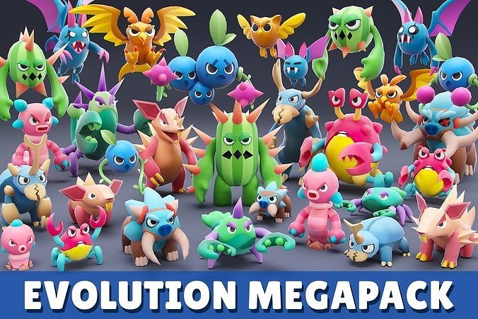 3D model Cartoon Characters - Evolution Mega Pack VR / AR / low-poly ...