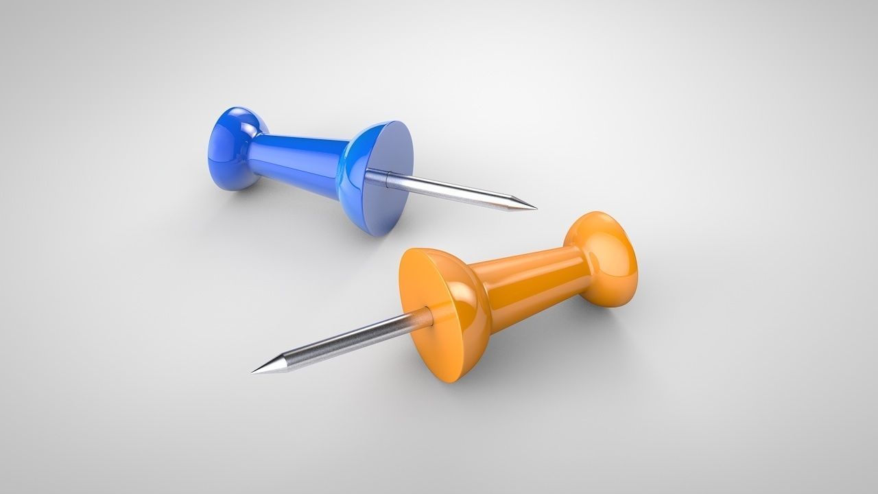 Push pin 3D model | CGTrader