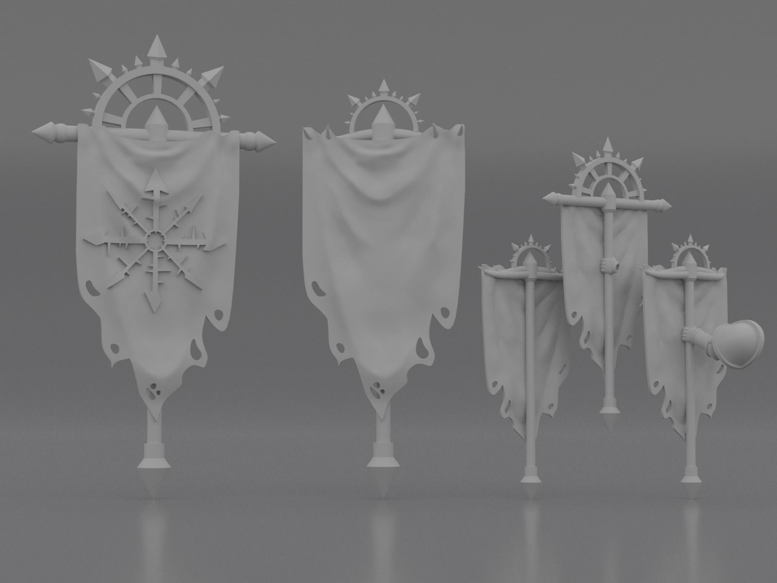 chaos banners vol2 3D model 3D printable | CGTrader