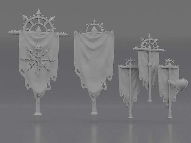 chaos banners vol2 3D model 3D printable | CGTrader
