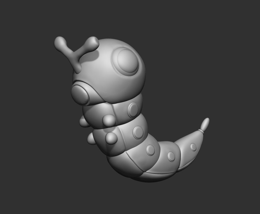 caterpie pokemon miniature free 3D model 3D printable | CGTrader