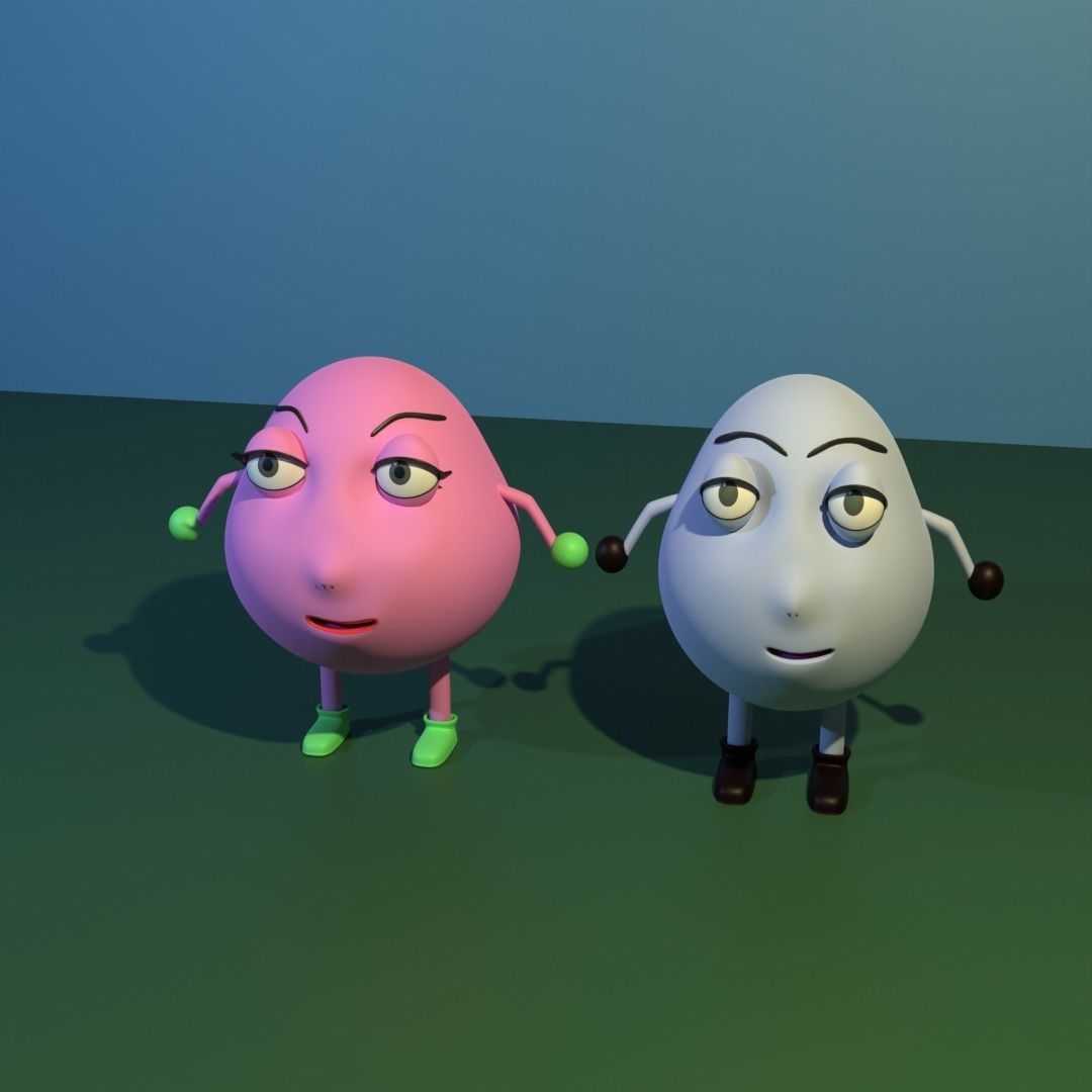 3D model Egg people male female VR / AR / low-poly | CGTrader