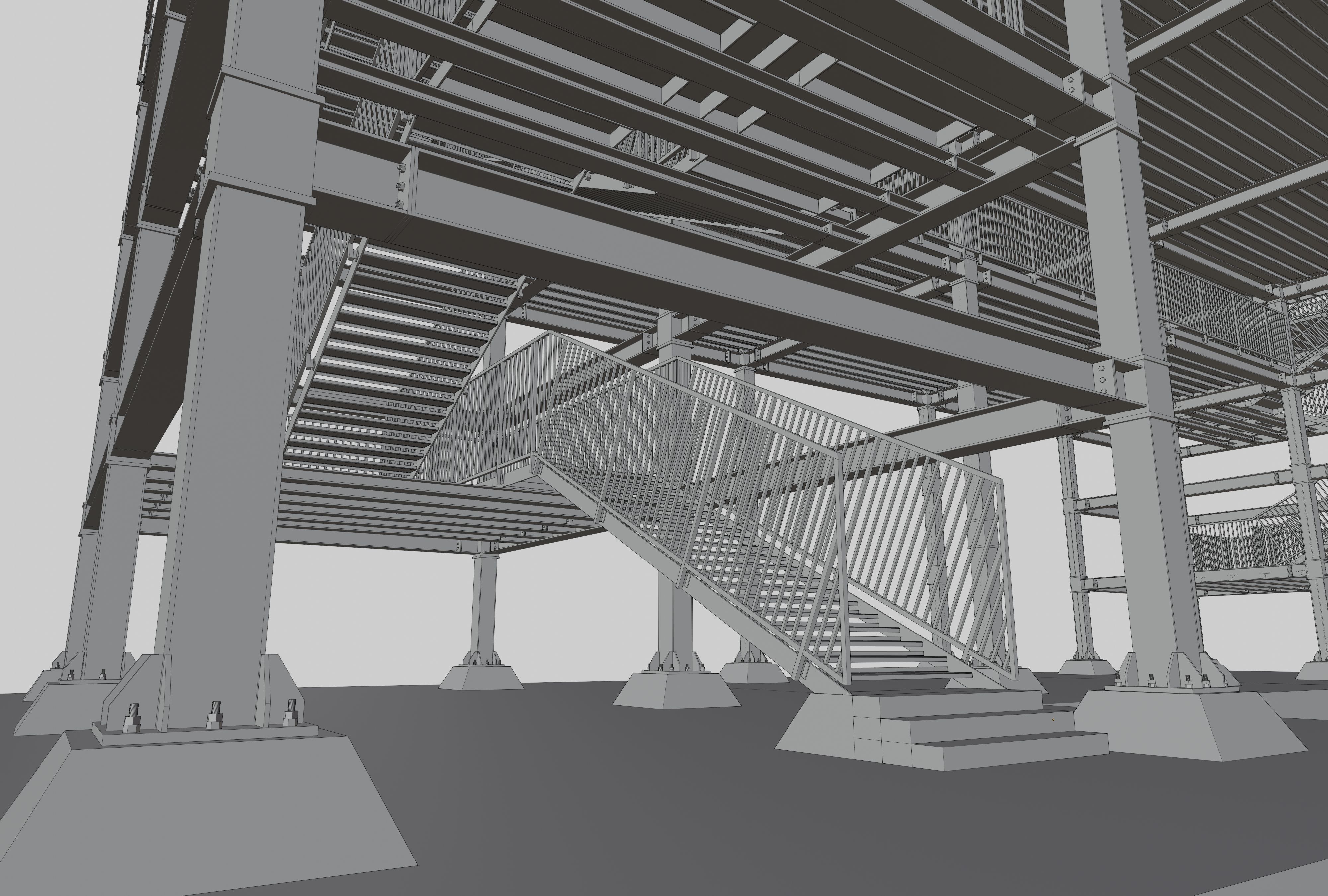 Steel Structure-Tsunami Evacuation Tower-Type-2 free 3D model | CGTrader