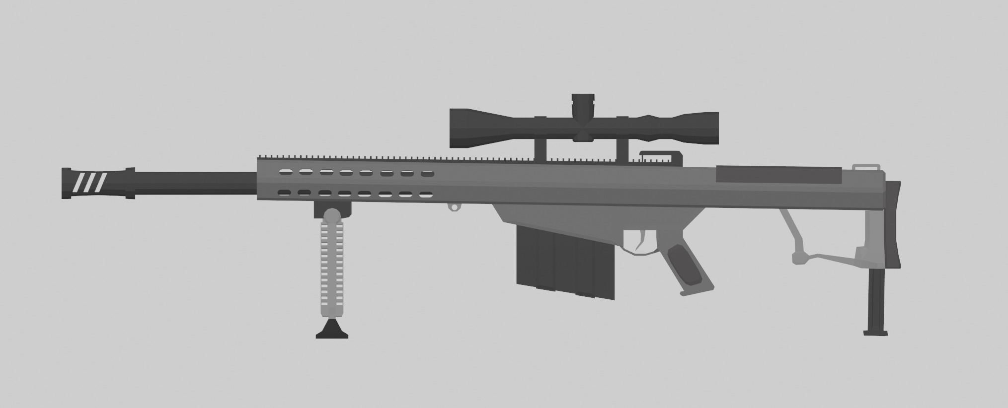 3D model Low poly Barrett M82 sniper VR / AR / low-poly | CGTrader