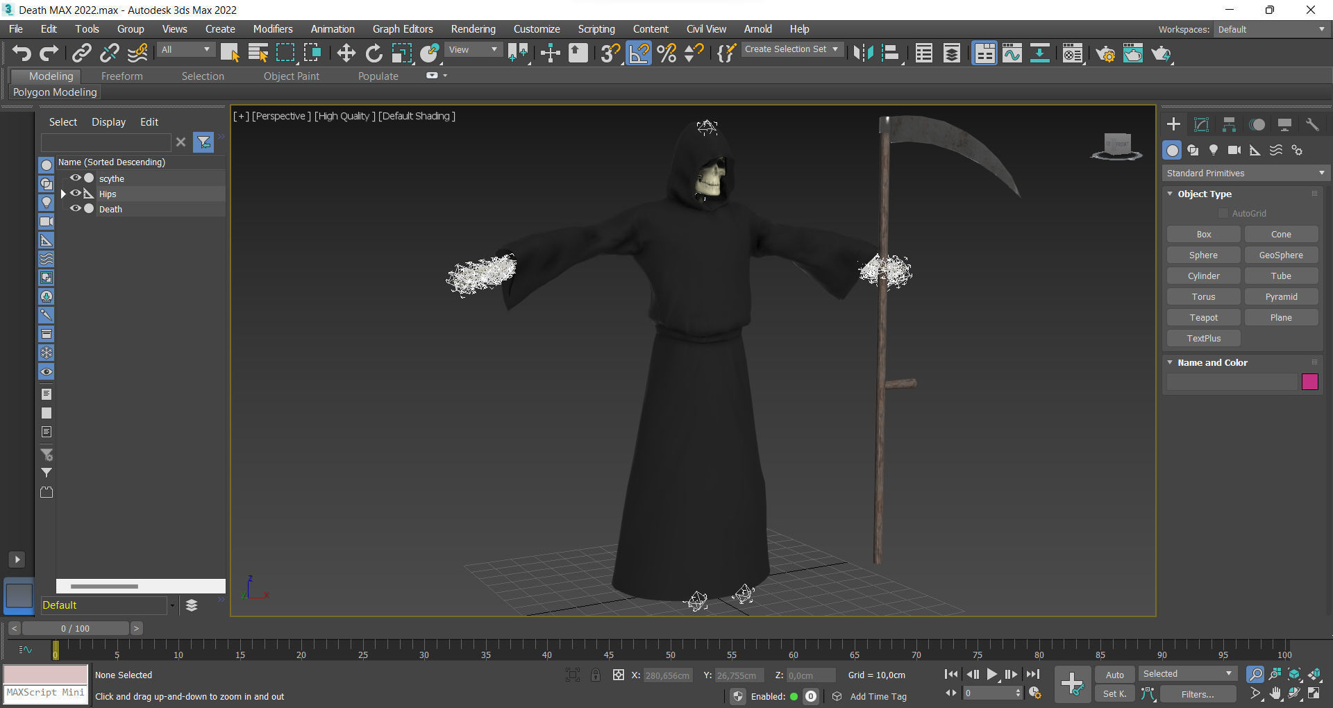 3D model The Death grim reaper with scythe VR / AR / low-poly | CGTrader