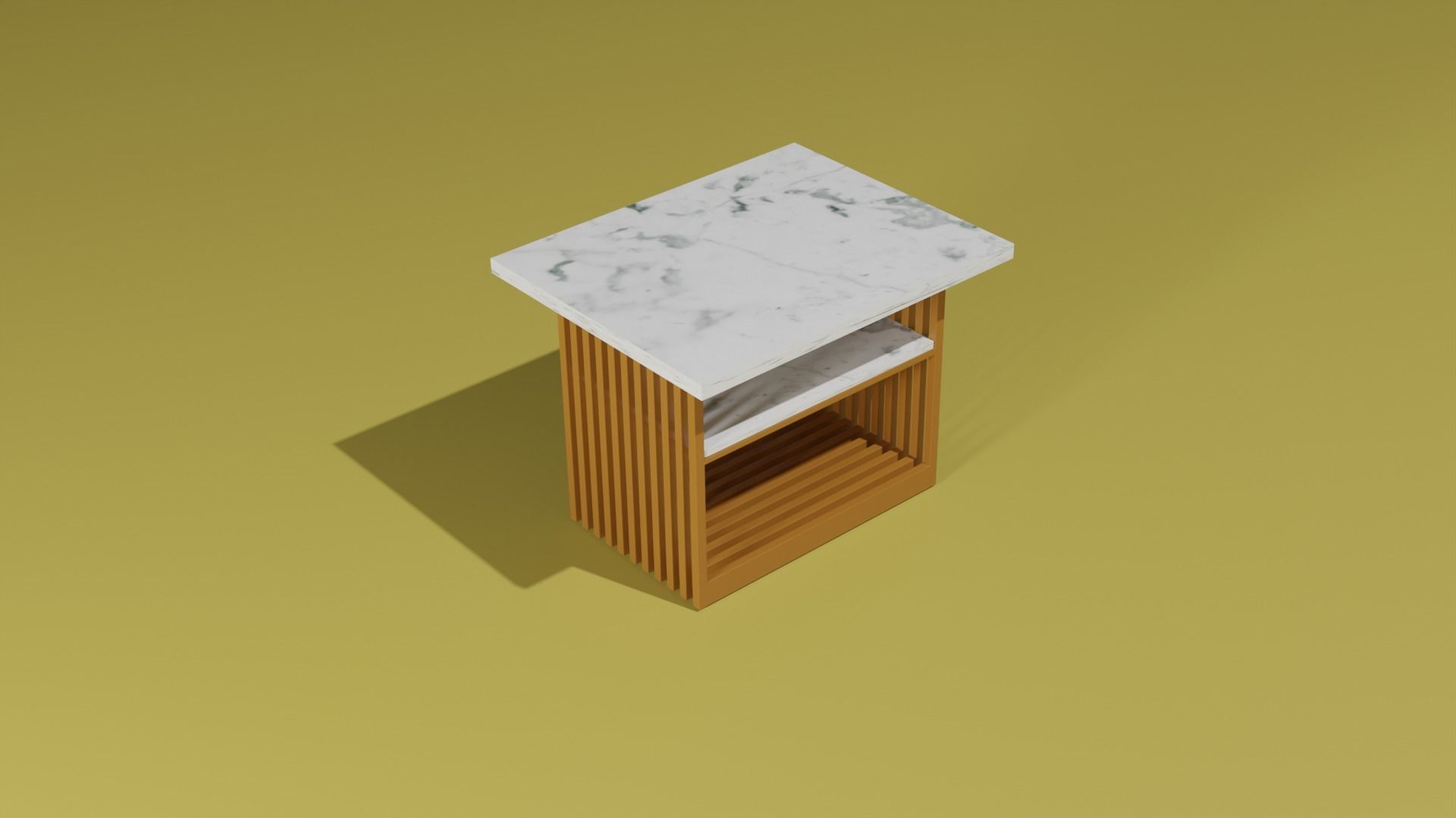 Neoclassical end table with marble top 3D model | CGTrader