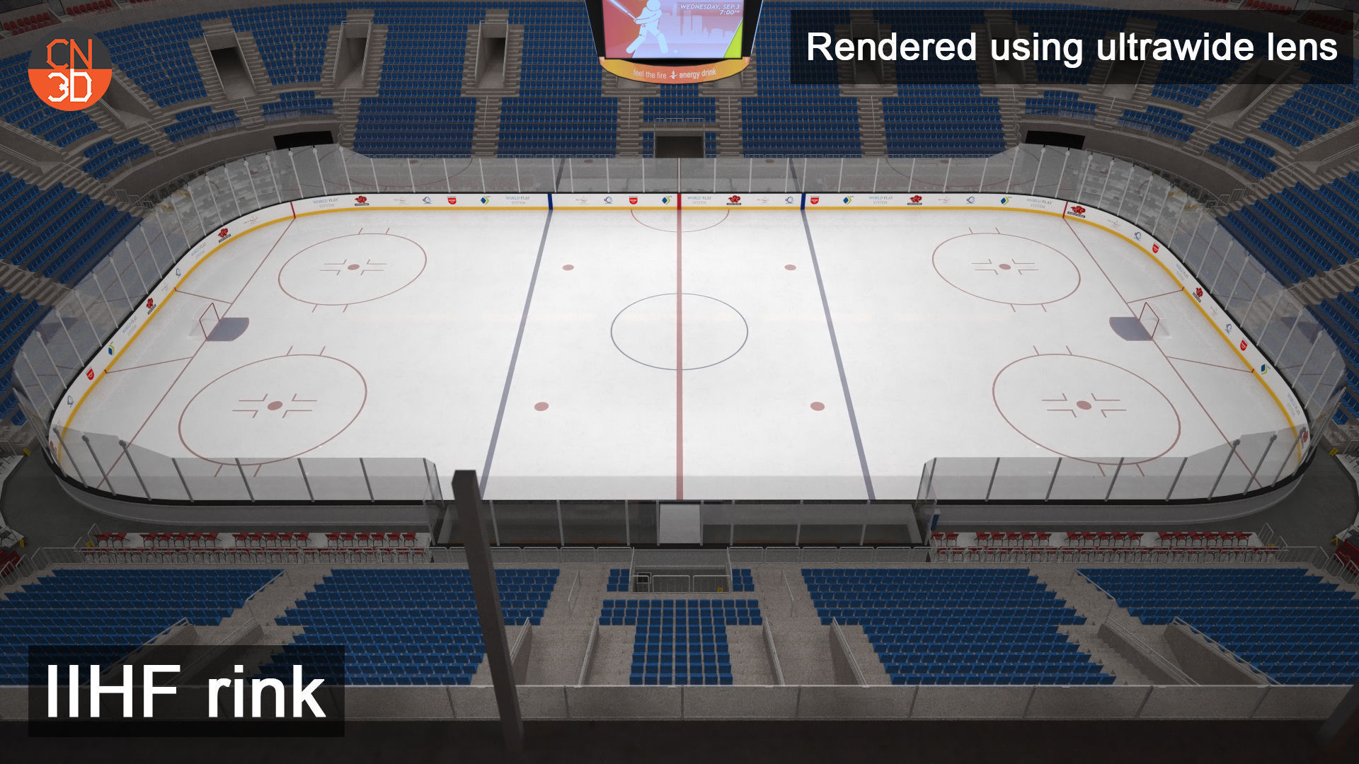 3D model NHL and IIHF Ice Hockey Arena - interior - low poly VR / AR ...