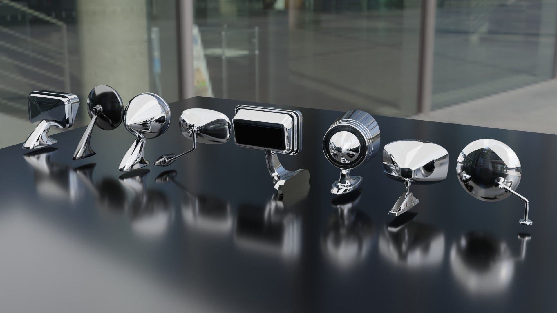 Vintage Car side mirror Pack 3D model 3D printable | CGTrader