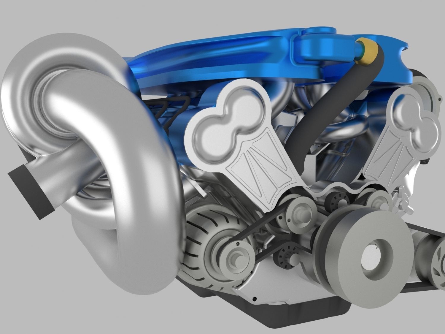 Twin Turbo V12 Engine 3D model | CGTrader