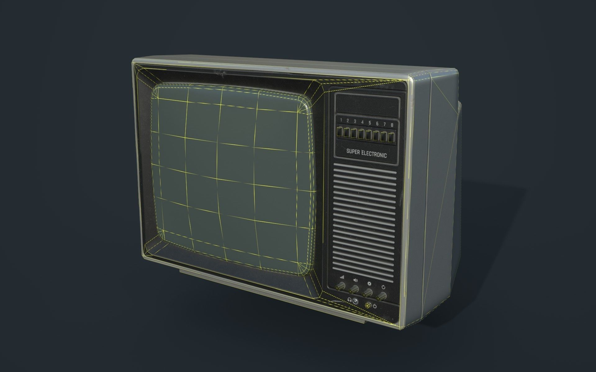 3D model Television Retro VR-AR low-poly 3D Model VR / AR / low-poly ...