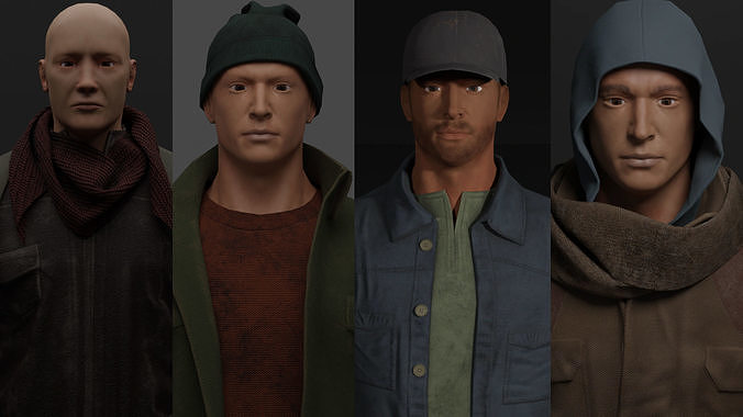 3D Model Collection Survivor Characters Pack VR / AR / low-poly | CGTrader