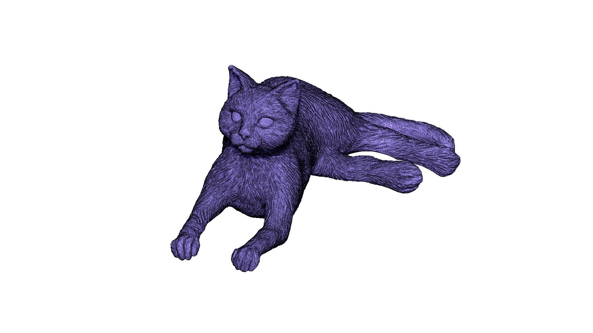lying cat Zbrush Sculpt 3D modeling highpoly 3D model 3D printable ...